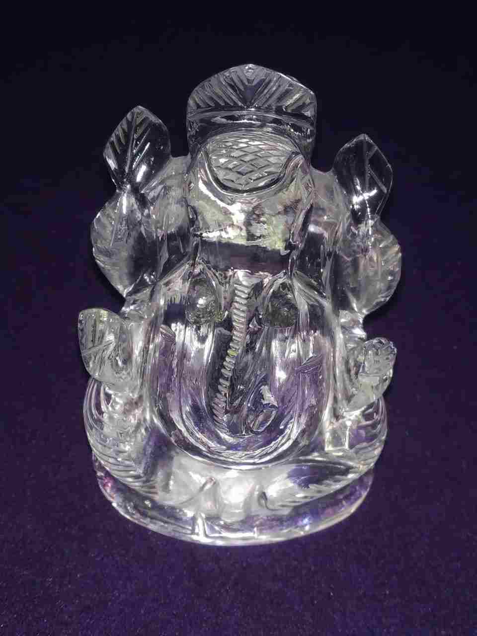 Pran-Pratishthit Crystal Ganesh Idol / Murti / Sphatik 121 Gram – Shivaago