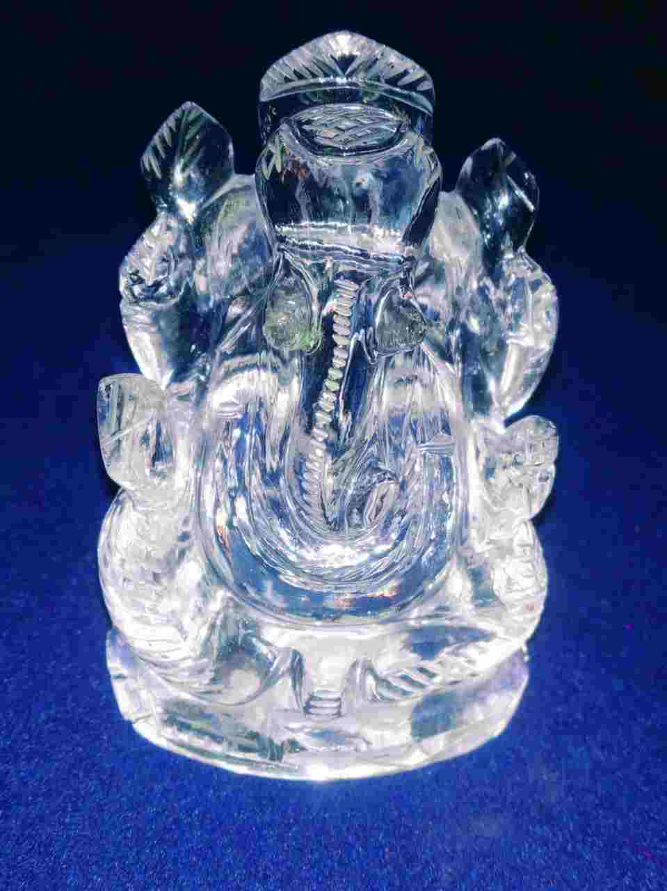 Crystal Ganesh Idol / Murti / Sphatik – Abhimantrit 130 Gram – Shivaago