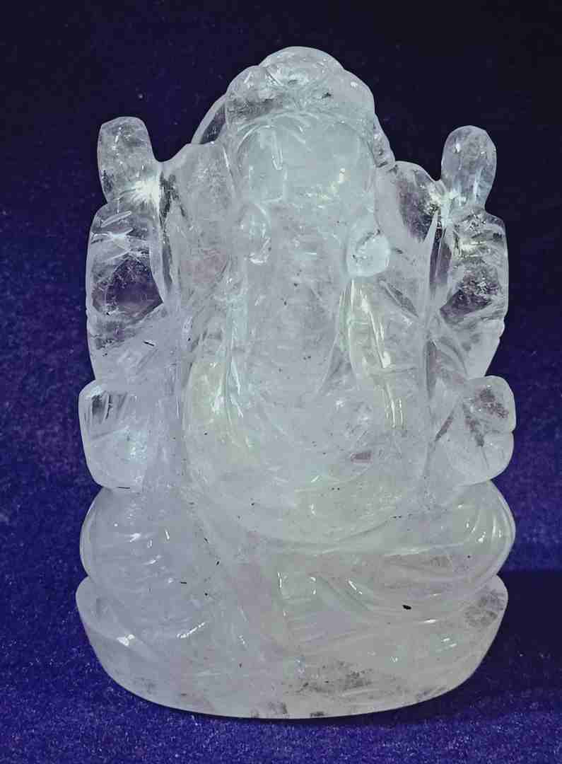 Indian Sphatik Ganesh Idol 1.075Kg Certified – Abhimantrit – Shivaago