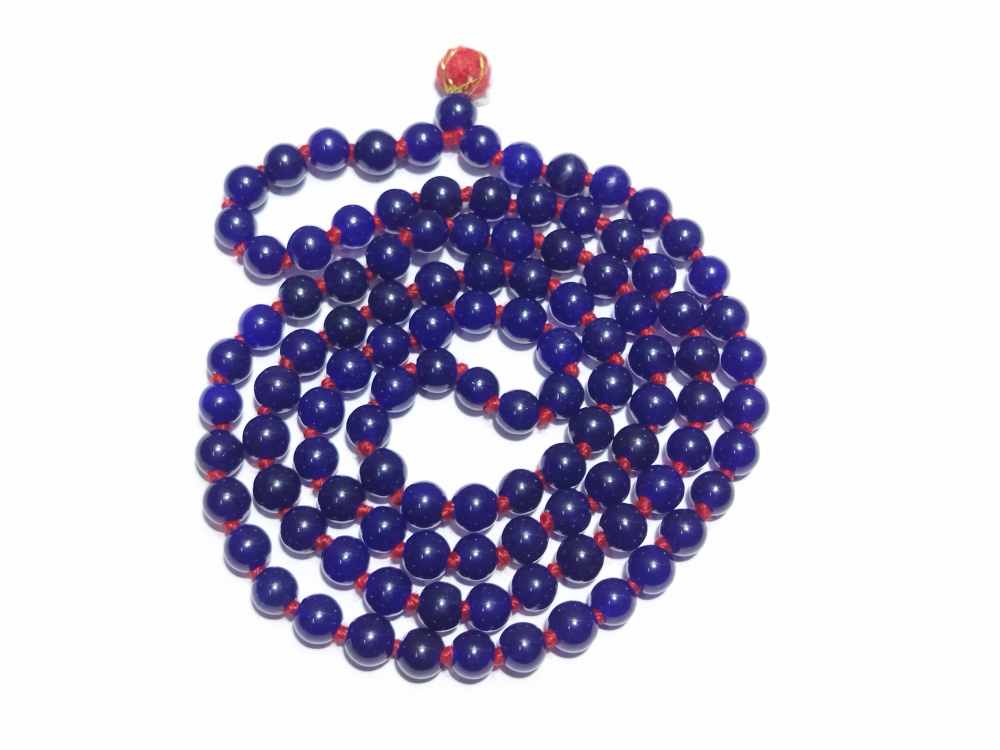 Abhimantrit Blue Hakik Mala For Rahu & Certified 6 mm & 108 Beads ...