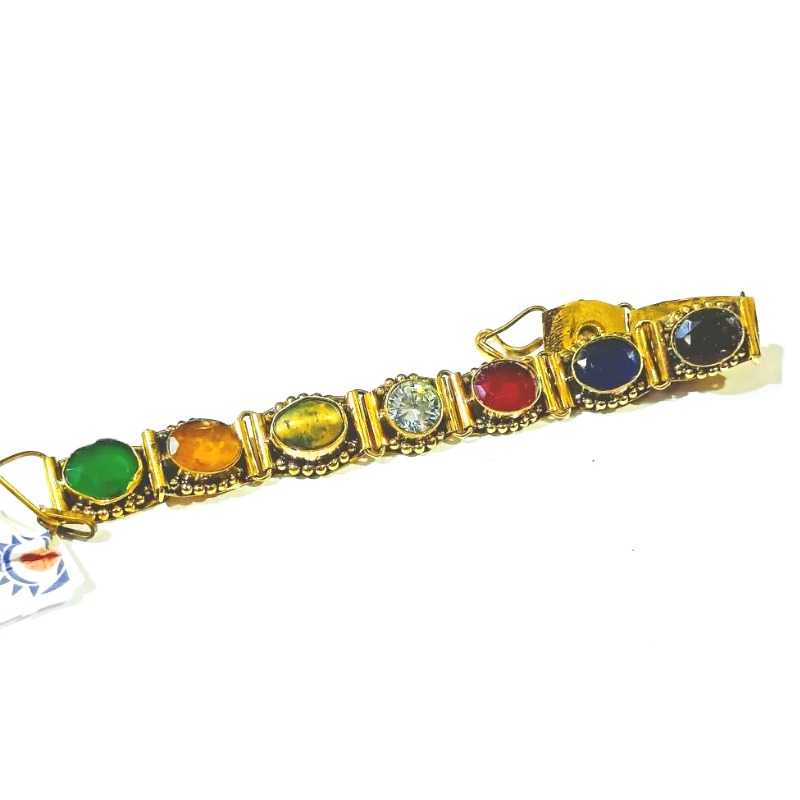 Abhimantrit Navratna Bracelet- Mixed Semi Precious Stone & Certified ...
