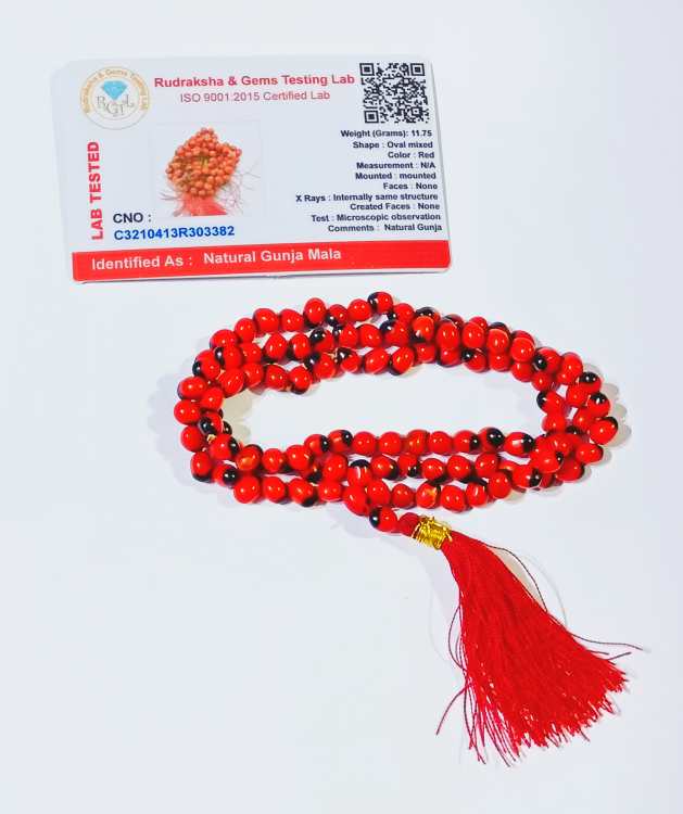 Certified Red & Black Gunja Mala, Original & Genuine – Shivaago