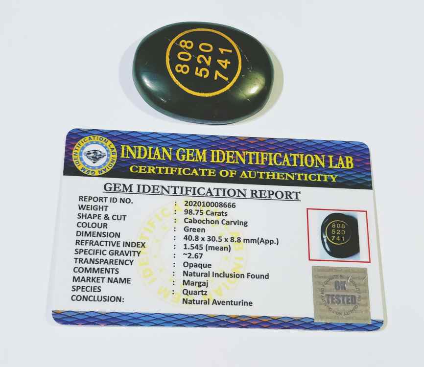 Aventurine Zibu Symbol Coin Abhimantrit & Certified – Shivaago