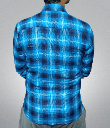 Cotton – Blue Checks Pattern Shirts for Men – Shivaago