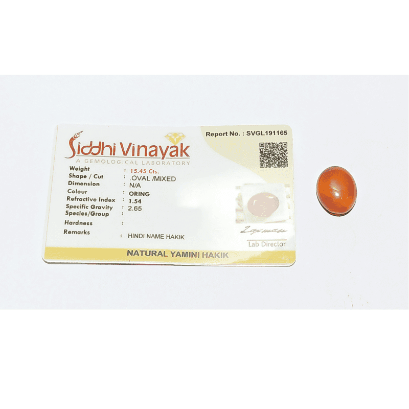 Abhimantrit Yamini Hakik Stone 15.25 crt with Lab Certified – Shivaago